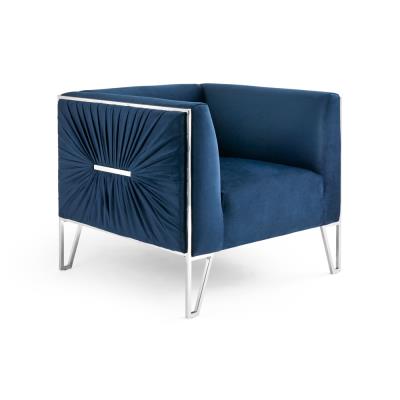 Ink Blue Velvet Accent Chair 010027